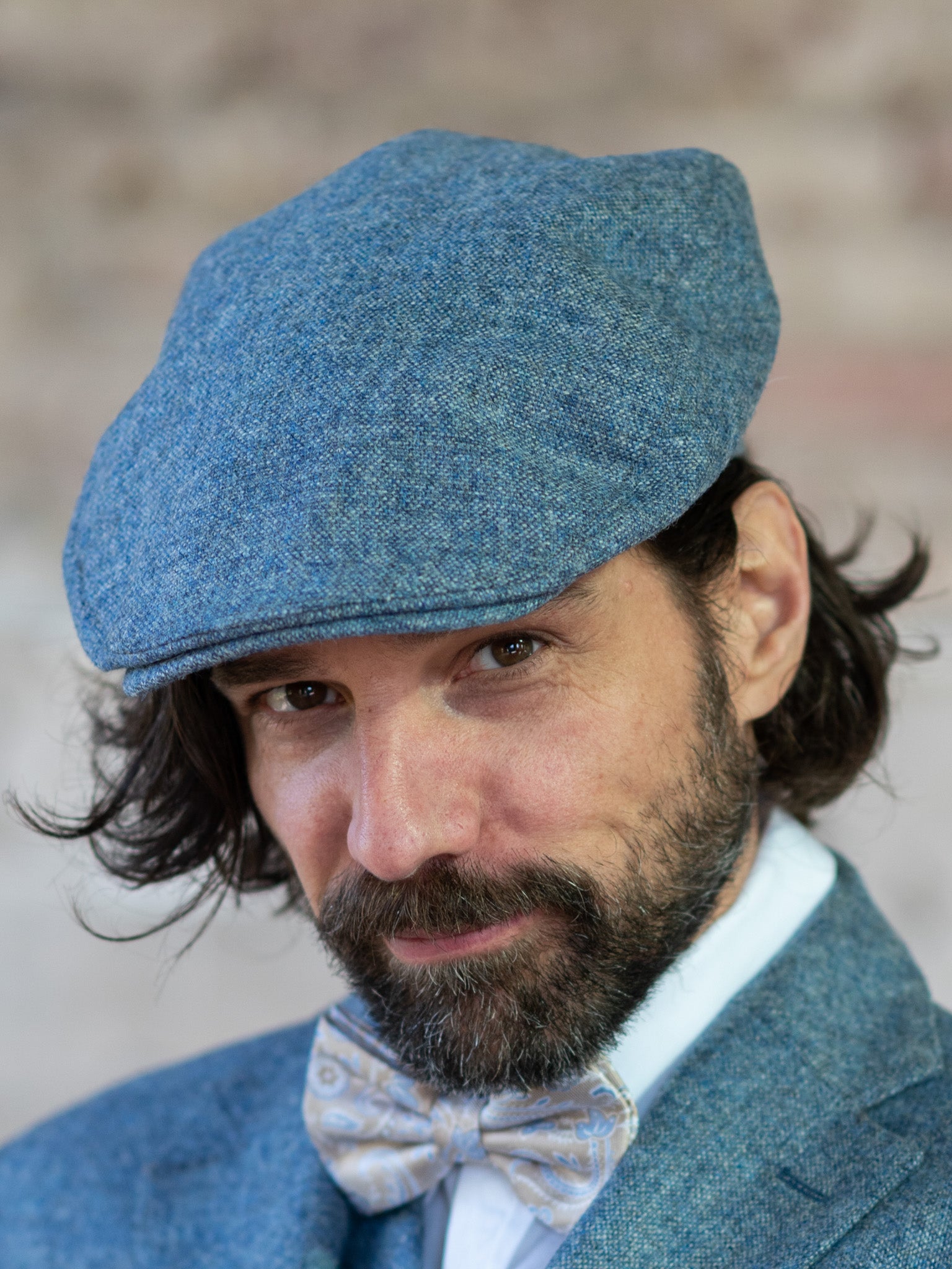 Tweed Cap in hellblau aus Moon Tweed